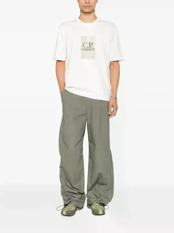 C.P. COMPANY Logo-embroidery T-shirt - White