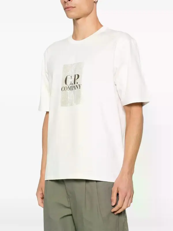 C.P. COMPANY Logo-embroidery T-shirt - White