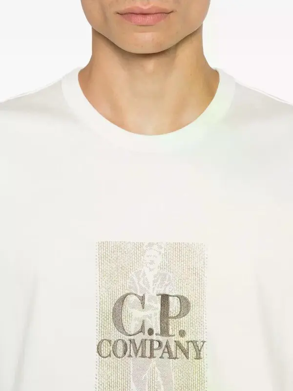 C.P. COMPANY Logo-embroidery T-shirt - White