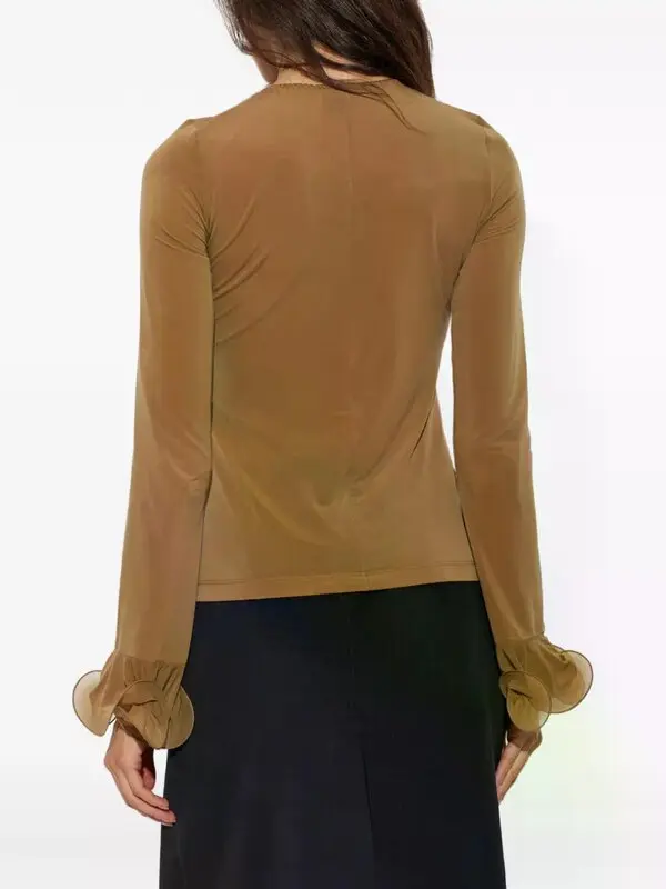 Moschino Ruffled-cuff Long-sleeve Top