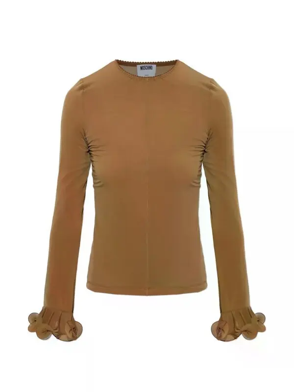 Moschino Ruffled Cuff Long Sleeve Top - Brown