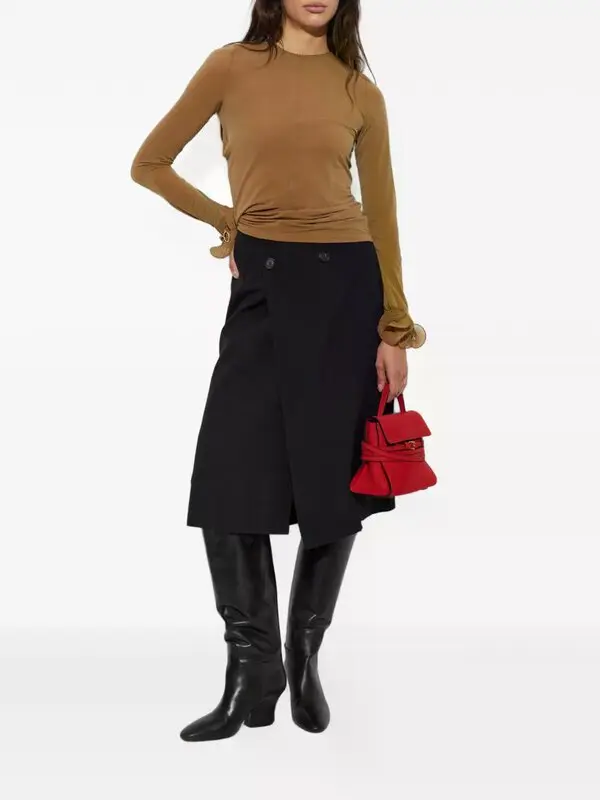 Moschino Ruffled Cuff Long Sleeve Top - Brown