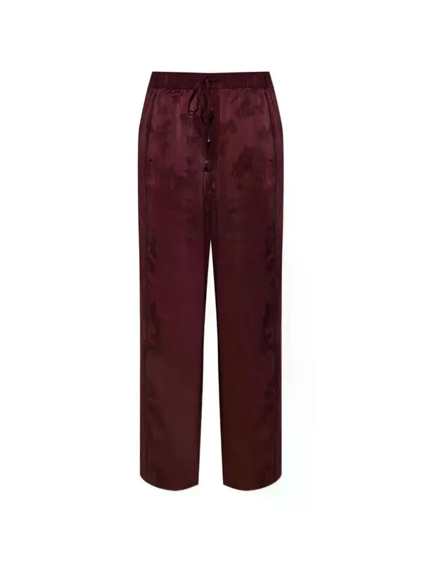 GANNI Floral-motif Trousers - Red