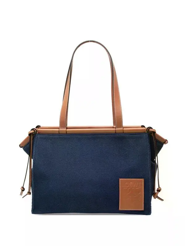 Loewe 2021 Small Canvas Cushion Tote Bag - Blue