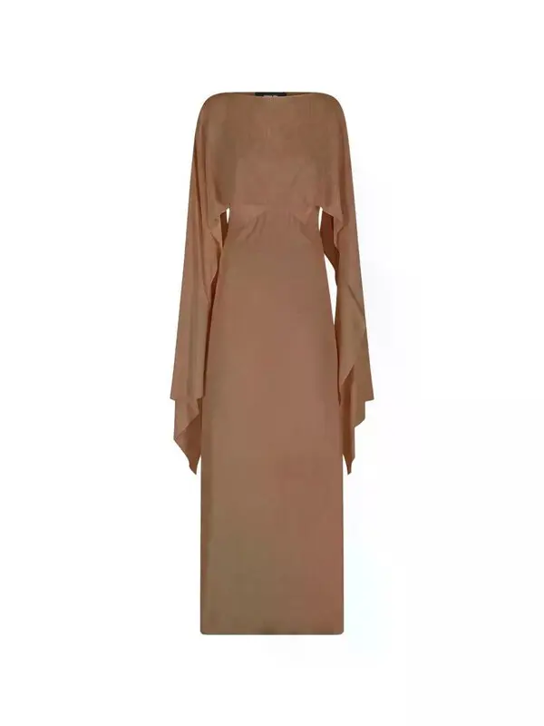 Federica Tosi Cape-sleeve Open-back Maxi Dress - Brown