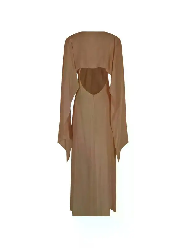 Federica Tosi Cape Sleeve Maxi Dress - Brown