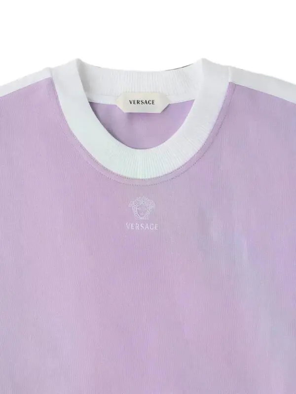 Versace Embroidered Logo Stretch Cotton-jersey T-shirt