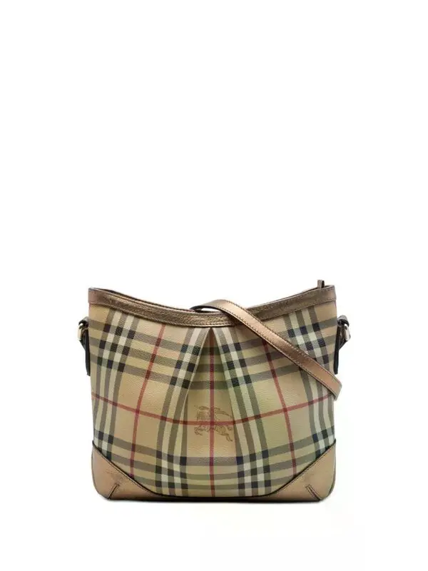 Burberry 2000-2017 Haymarket Check Coated Canvas Hartham Crossbody Bag - Gold
