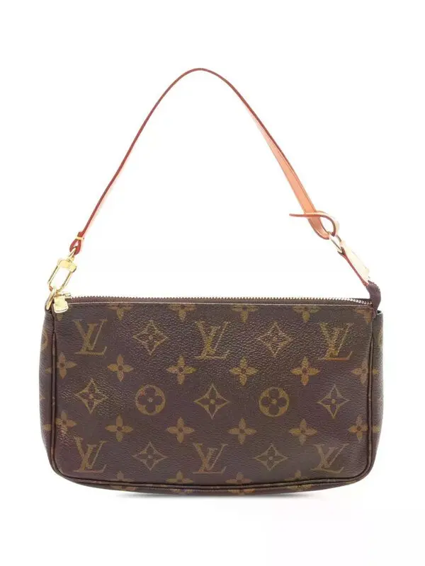 LOUIS VUITTON 2001 Monogram Pochette Accessoires Shoulder Bag - Brown