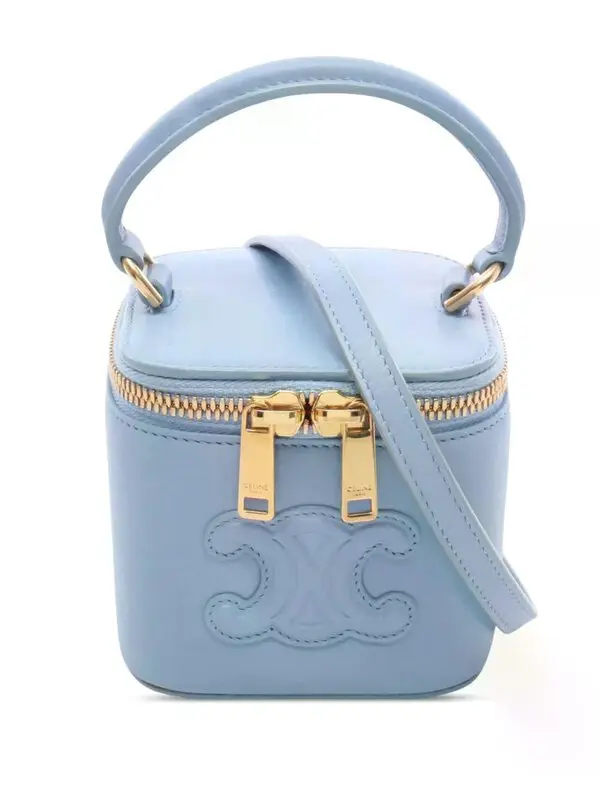 Celine 2022-2023 Mini Cuir Triomphe Vanity Case Satchel - Blue