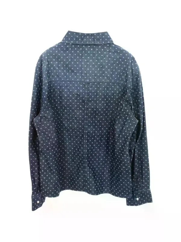 Dior 2010s Bee Embroidered Dot-pattern Denim Shirt