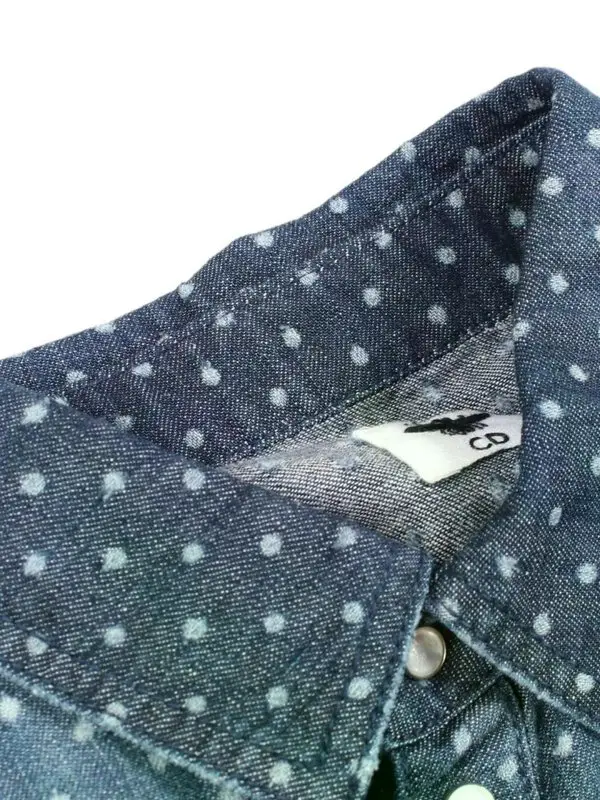 Dior 2010s Bee Embroidered Dot-pattern Denim Shirt