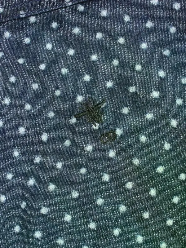 Dior 2010s Bee Embroidered Dot-pattern Denim Shirt