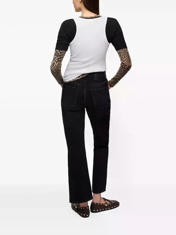 GANNI Logo-embroidered Ribbed Tank Top - White