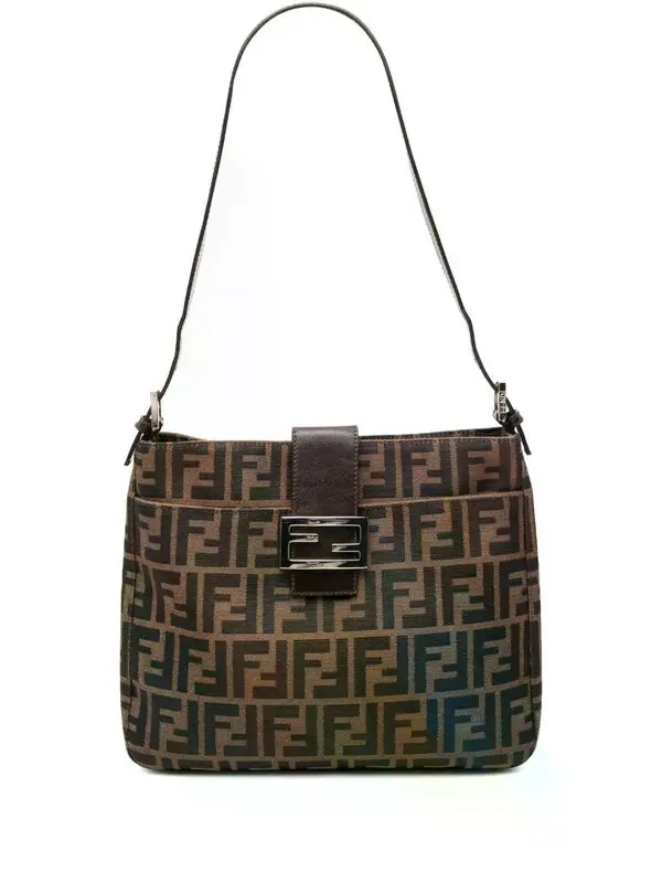 Fendi 2000-2010 Zucca Canvas Shoulder Bag - Brown