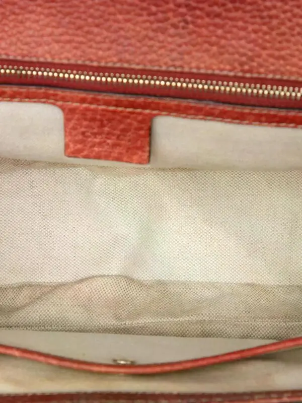 Gucci Leather Bamboo Satchel With Tassel Detail - Red