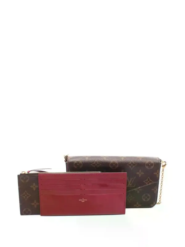 LOUIS VUITTON Monogram Pochette Felicie Crossbody Bag - Brown