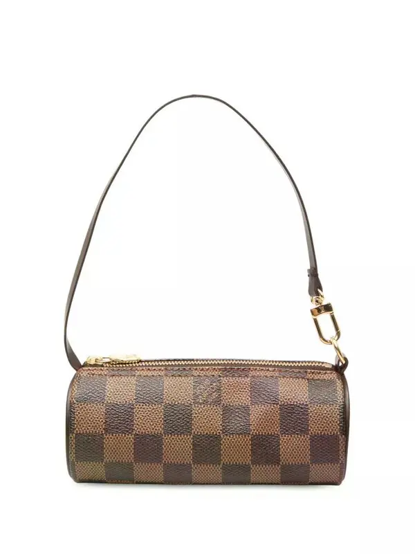 LOUIS VUITTON 1990-2010 Damier Ebene Papillon Pochette Handbag - Brown