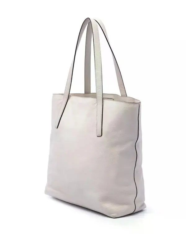 Prada 2000-2013 Vitello Daino Open Convertible Tote Satchel - White