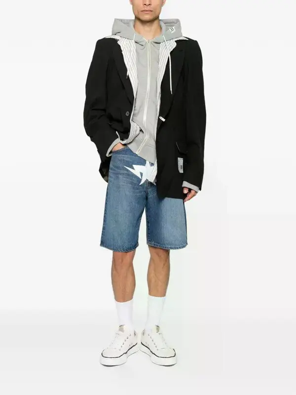 A BATHING APE Star-print Denim Shorts