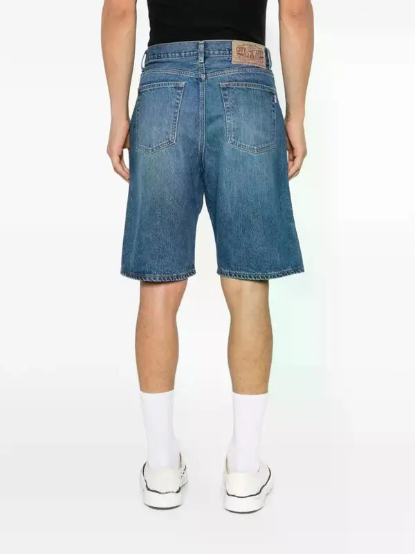 A BATHING APE Star-print Denim Shorts
