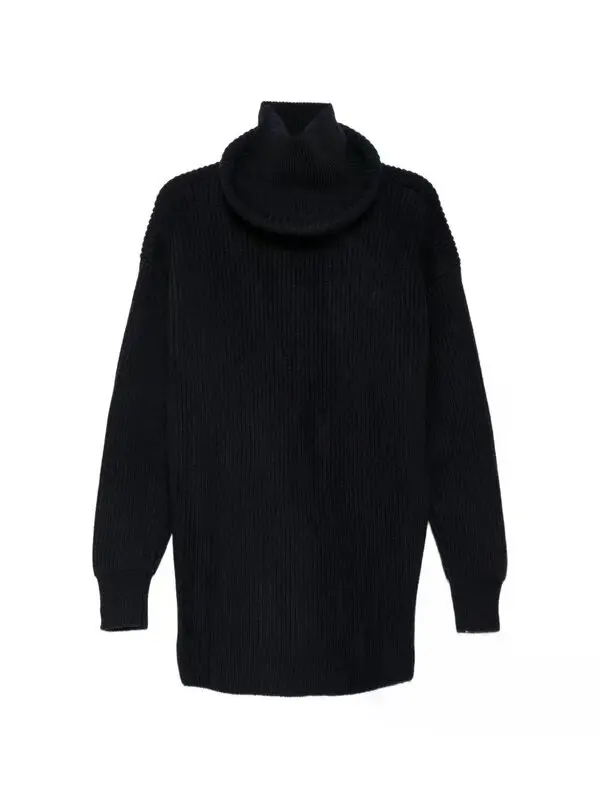 Balenciaga Oversize-ring Ribbed Sweater - Blue