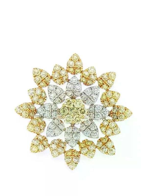 HYT JEWELRY 18k Gold Flower Diamond Ring - Silver