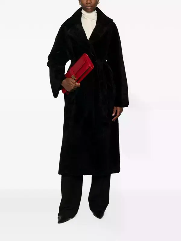 ARMA Belted Shearling Coat - Black