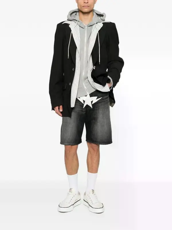A BATHING APE Star-print Denim Shorts