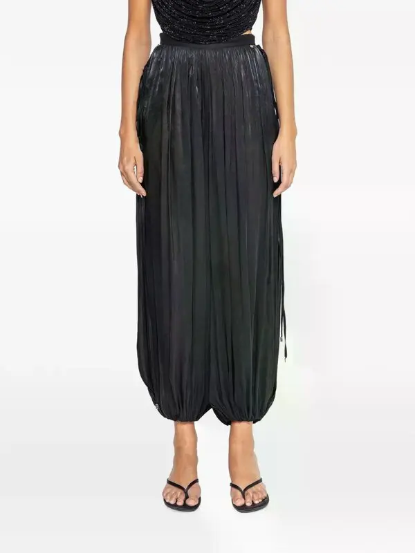 NISSA High-waisted Chiffon Pants - Black
