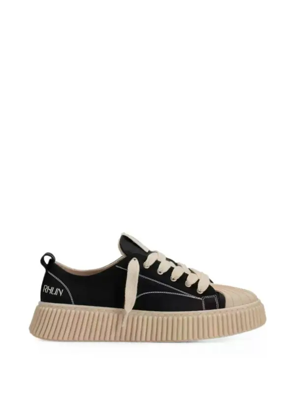RHUN 2020 Trebleshell-toe Contrast-stitch Sneakers - Black