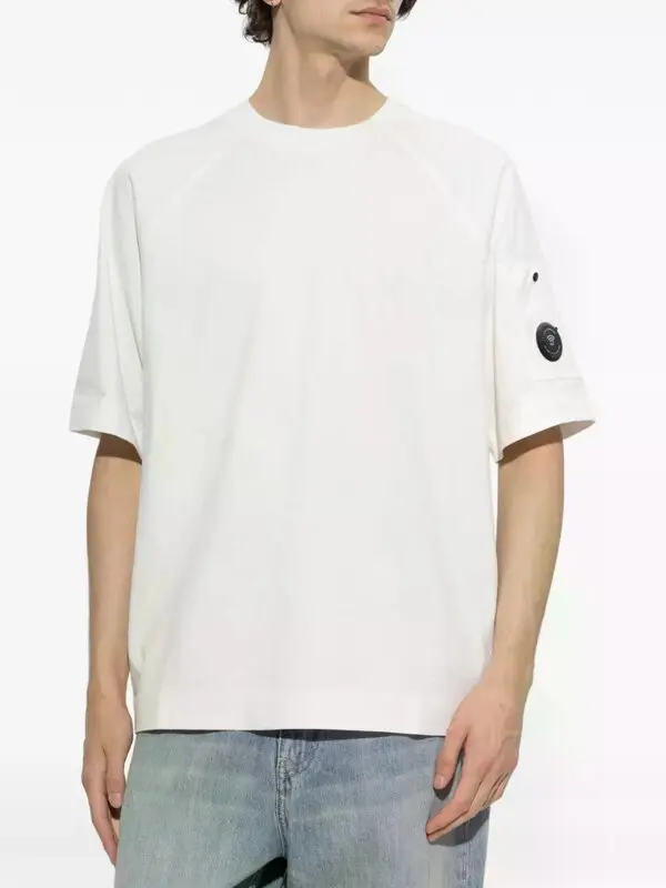 C.P. COMPANY Lens-detail Raglan-sleeve T-shirt - White