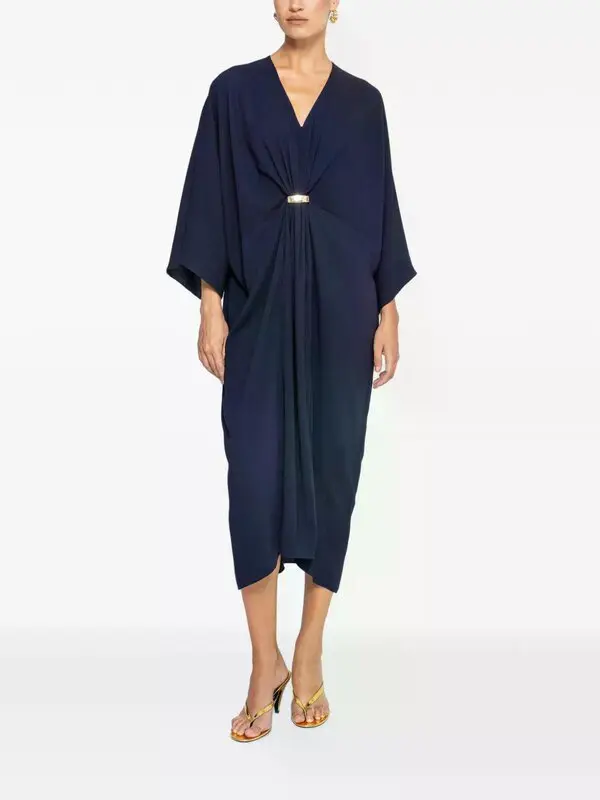 NISSA Relaxed-fit V-neck Dress - Blue