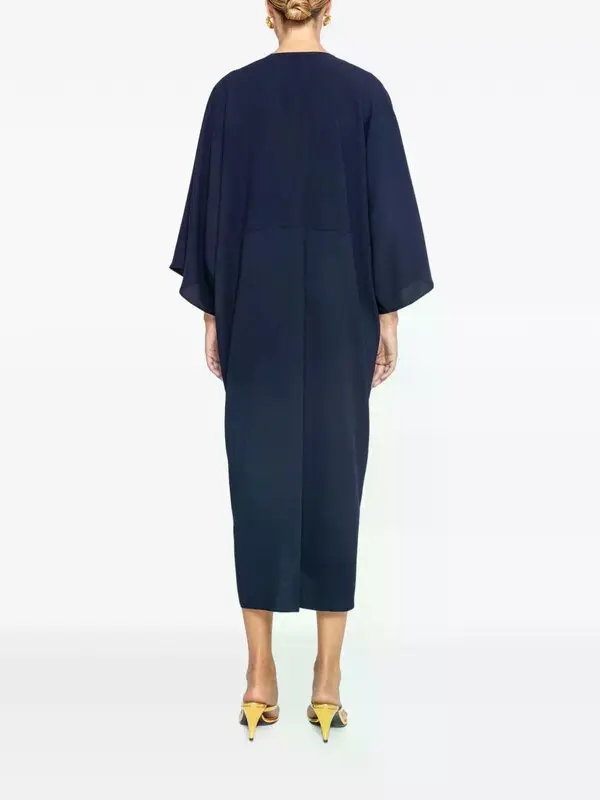 NISSA Oversized V-neck Maxi Dress With Metallic Detail