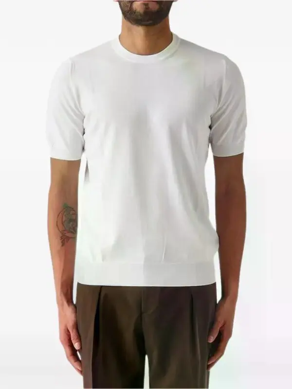 GRAN SASSO Short-sleeve Silk T-shirt - White