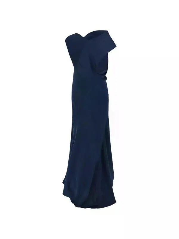 Alberta Ferretti Asymmetrical Draped Midi Dress