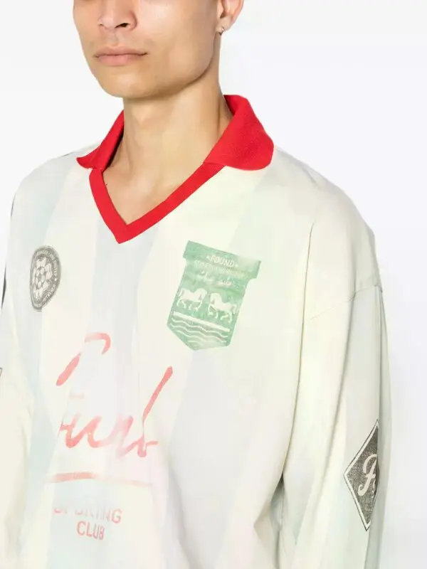 FOUND Striped Graphic-print T-shirt