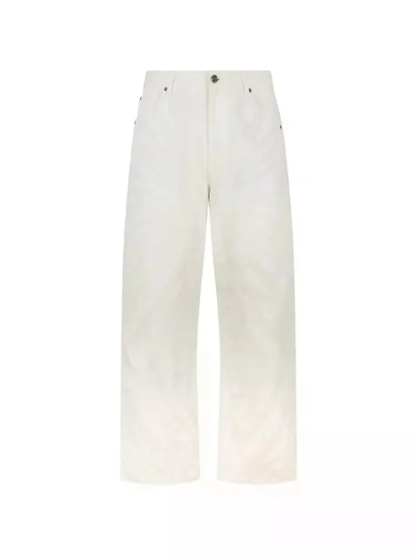 Roberto Cavalli Ray-print Straight-leg Jeans - White