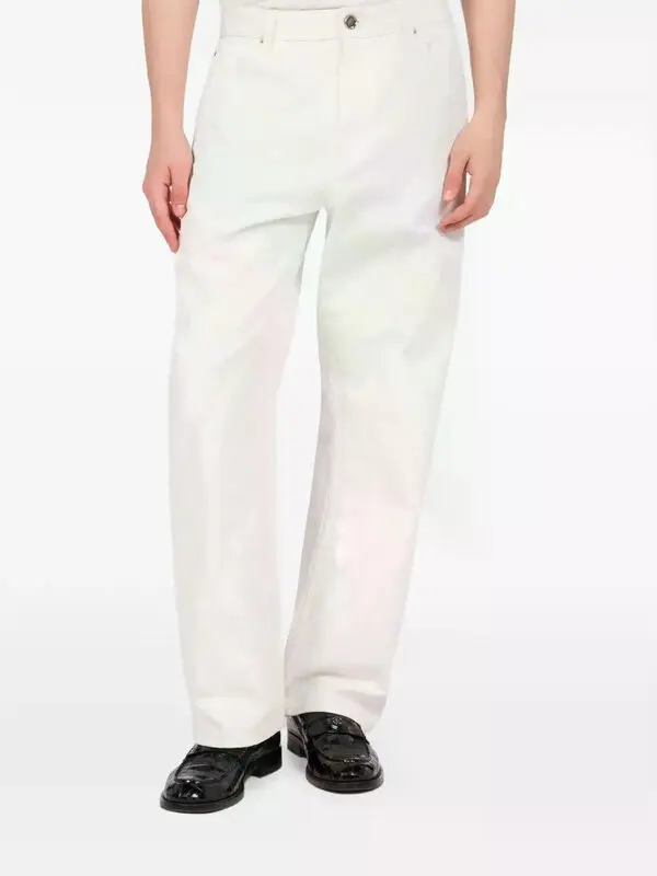 Roberto Cavalli Ray Print Straight-leg Jeans - White