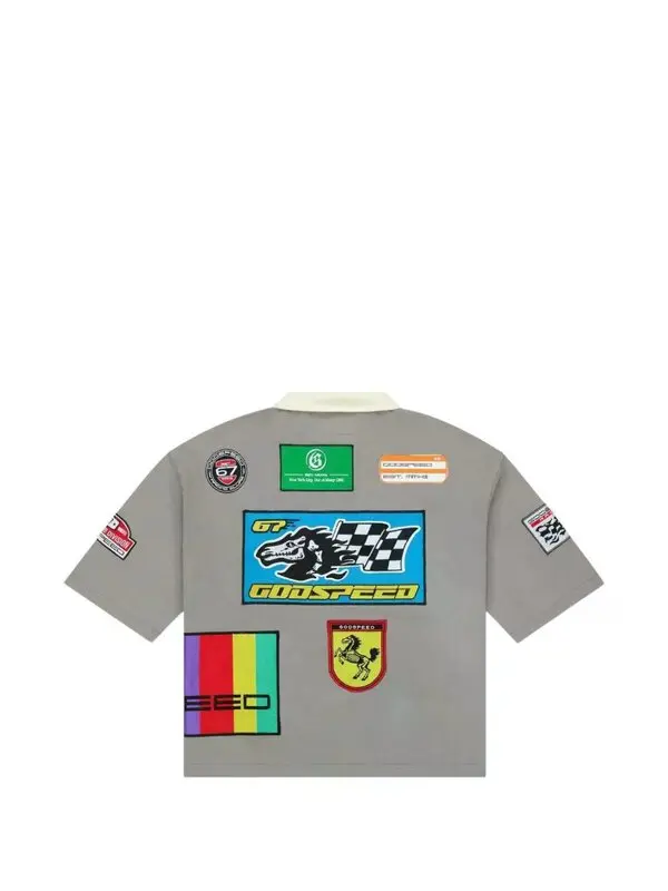 GODSPEED Patch-detail Quarter-zip Polo Shirt