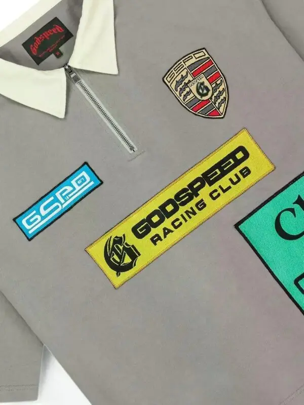 GODSPEED Patch-detail Quarter-zip Polo Shirt