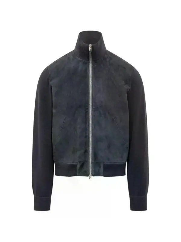 TOM FORD Suede-panelled High-neck Jacket