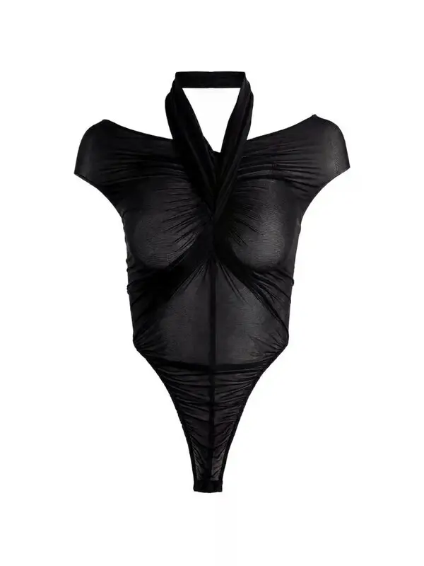 Atlein Draped Bodysuit - Black