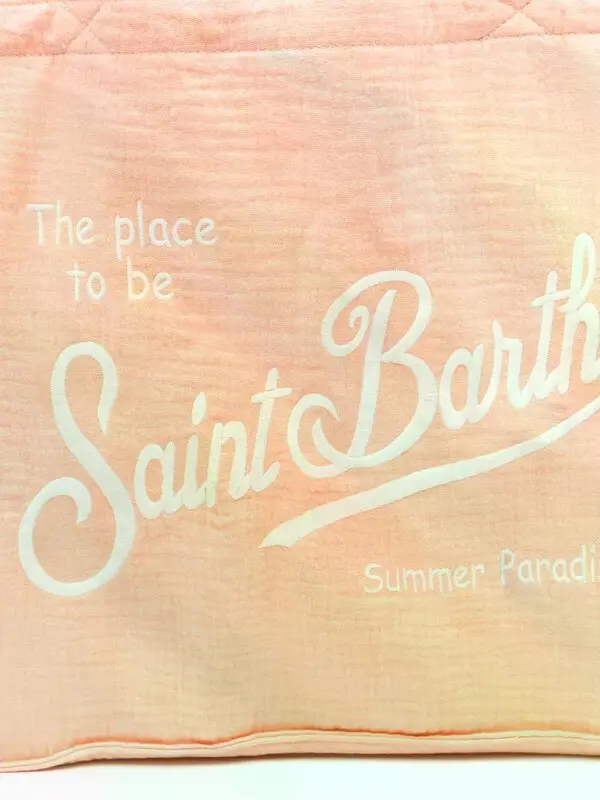 MC2 SAINT BARTH Logo Embroidered Beach Bag - Orange