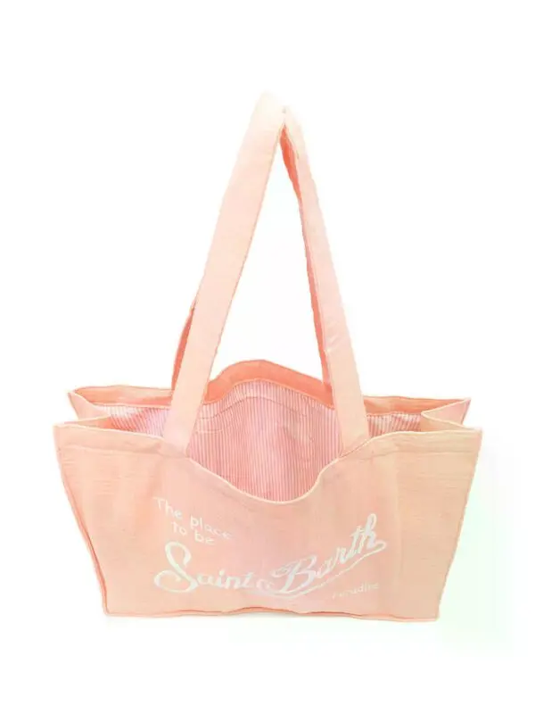 MC2 SAINT BARTH Logo Embroidered Beach Bag - Orange