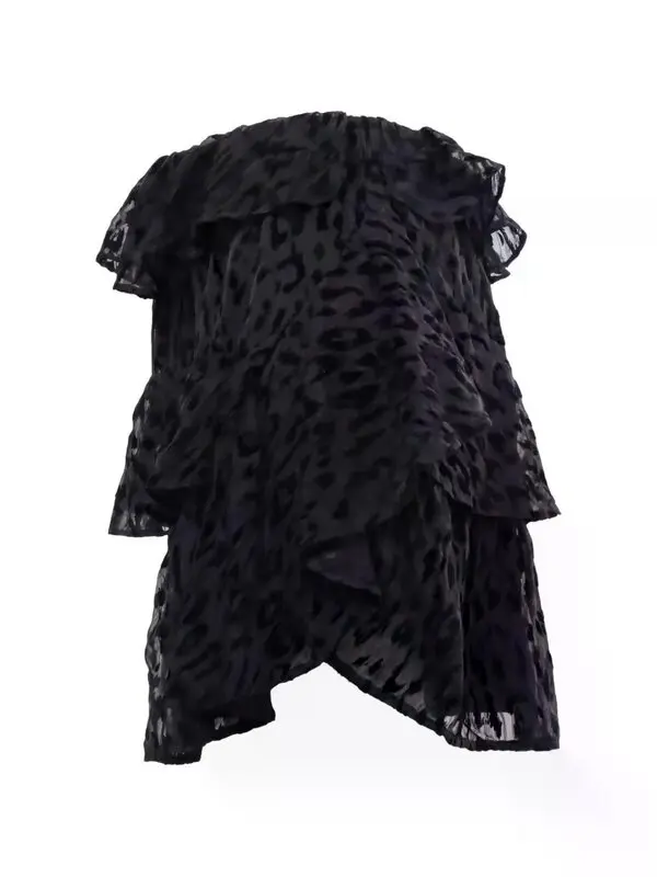 IRO PARIS Leopard-flocked Tiered Mini Skirt