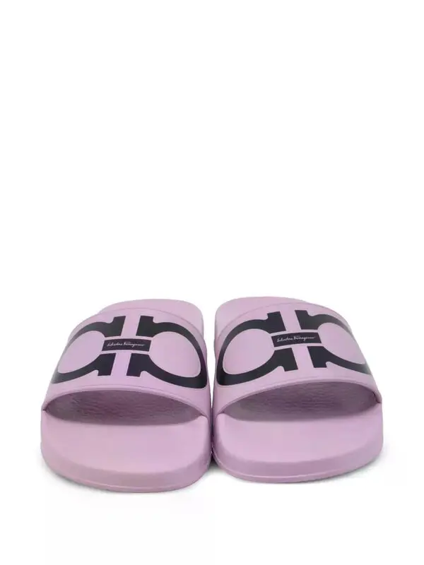 FERRAGAMO Groovy Gancini Slide Sandals - Purple