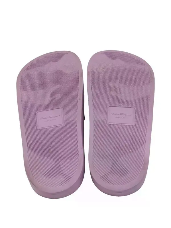 FERRAGAMO Groovy Gancini Slide Sandals - Purple