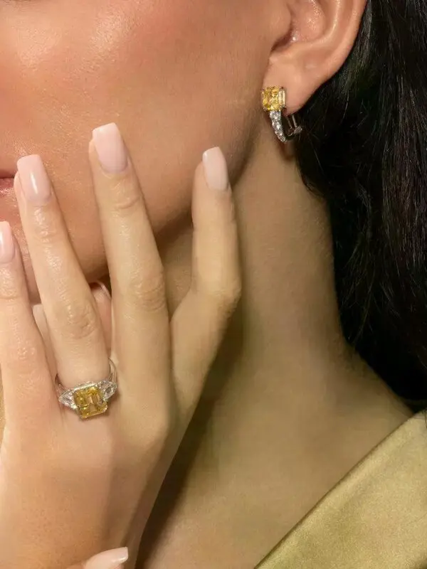 FANTASIA BY DESERIO Square-cut Cubic Zirconia Earrings