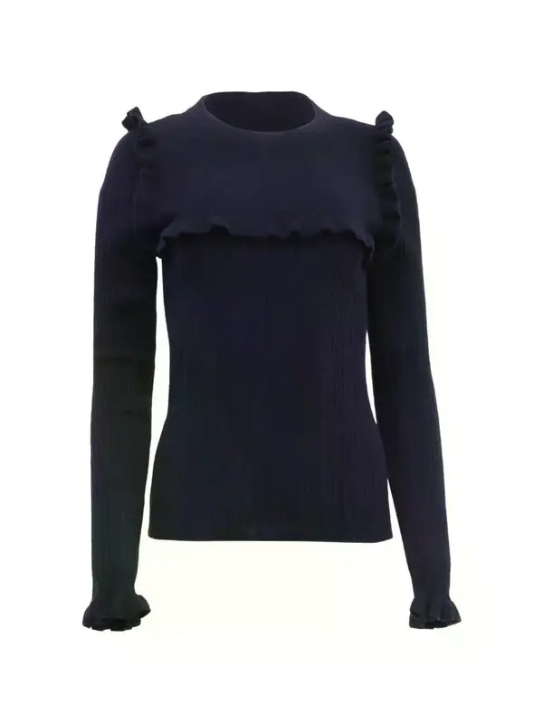 See By Chloé Ruffled Ribbed Sweater - Blue